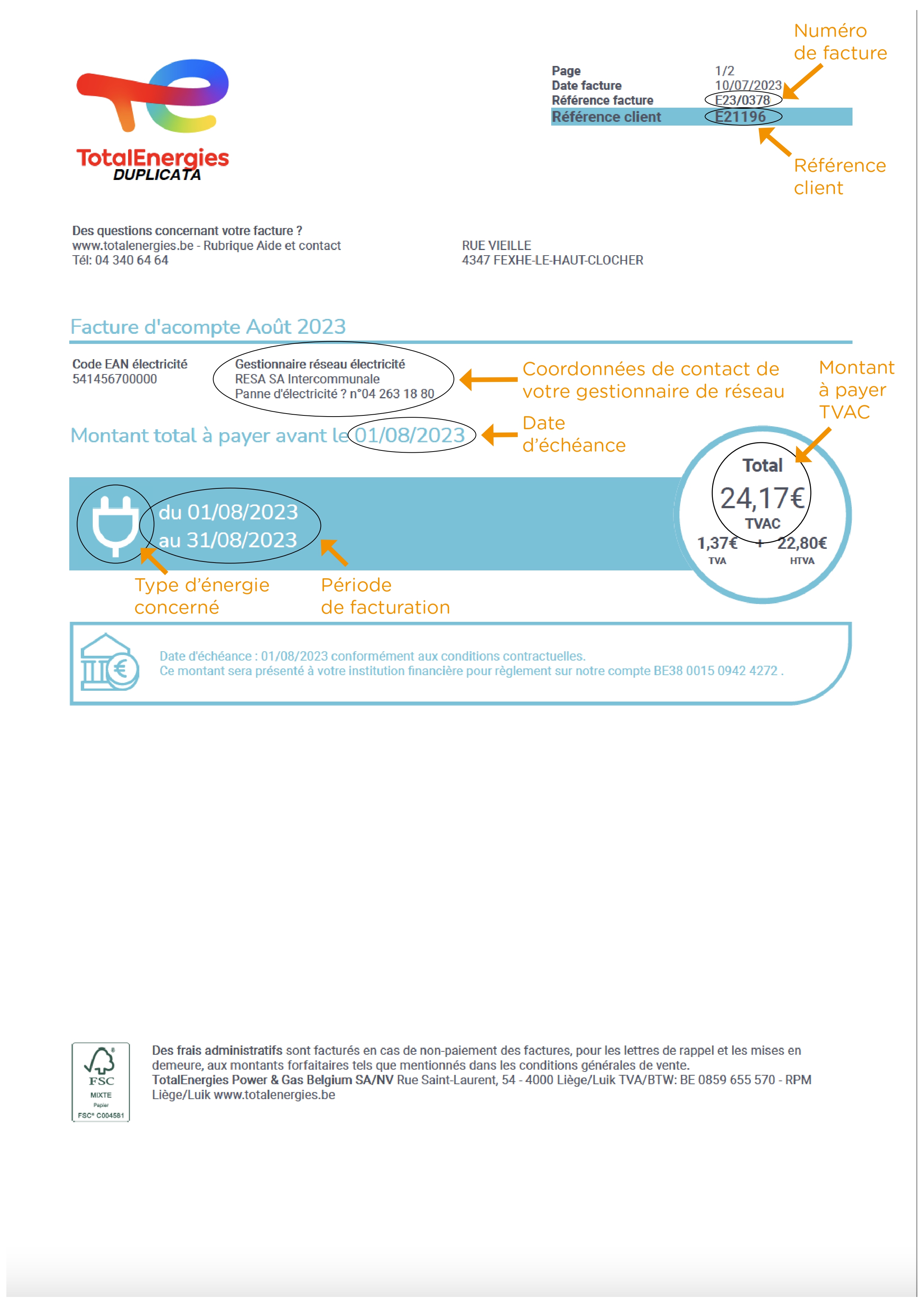 Comment lire correctement mes factures d'acompte mensuelles ? | TotalEnergies